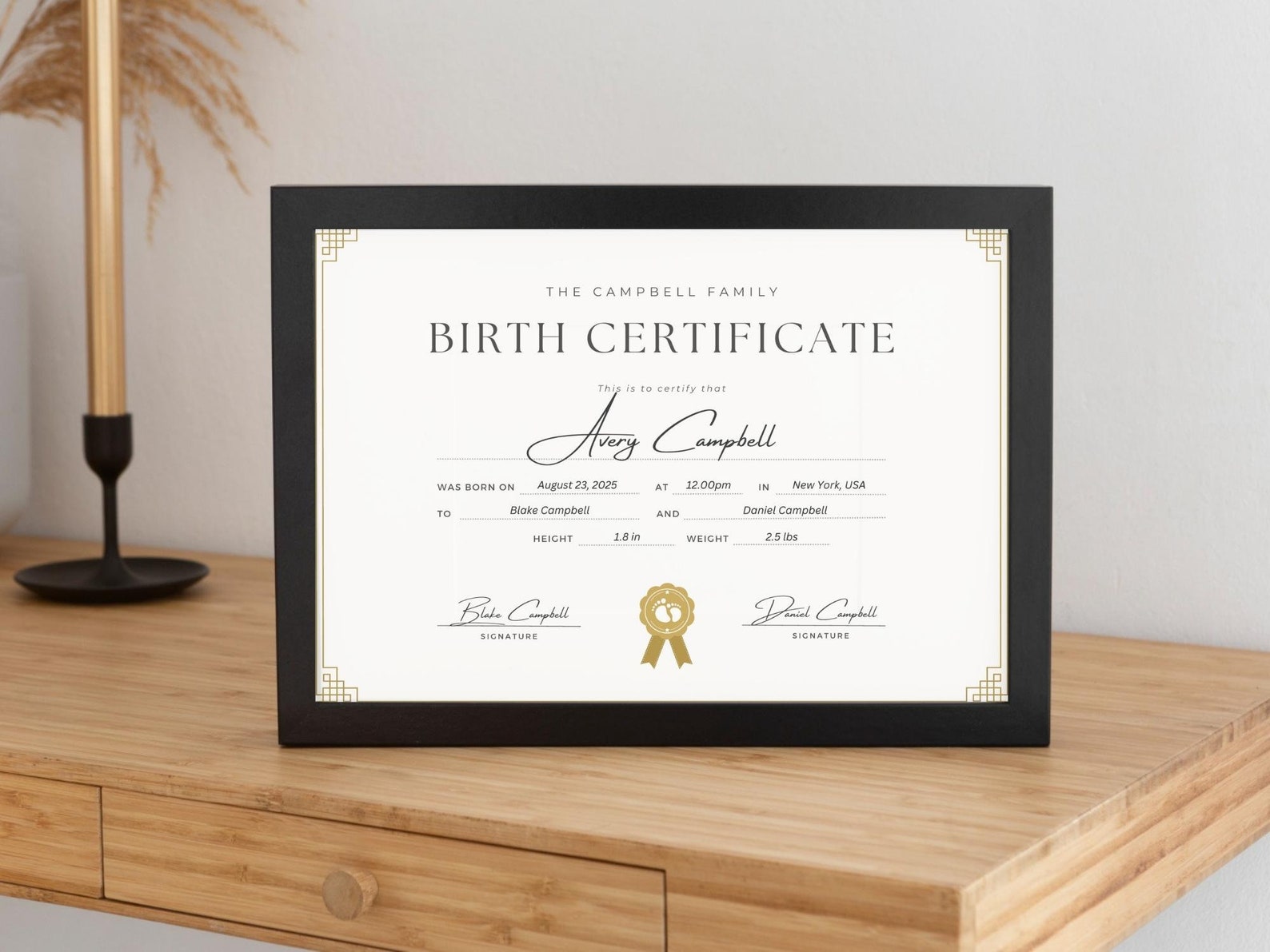 Editable Certificate of Birth Certificate Template, Baby Certificate ...