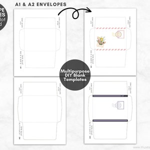 DIY Printable Envelope Template, Editable Canva Templates, A1 A2 A6 A7 ...