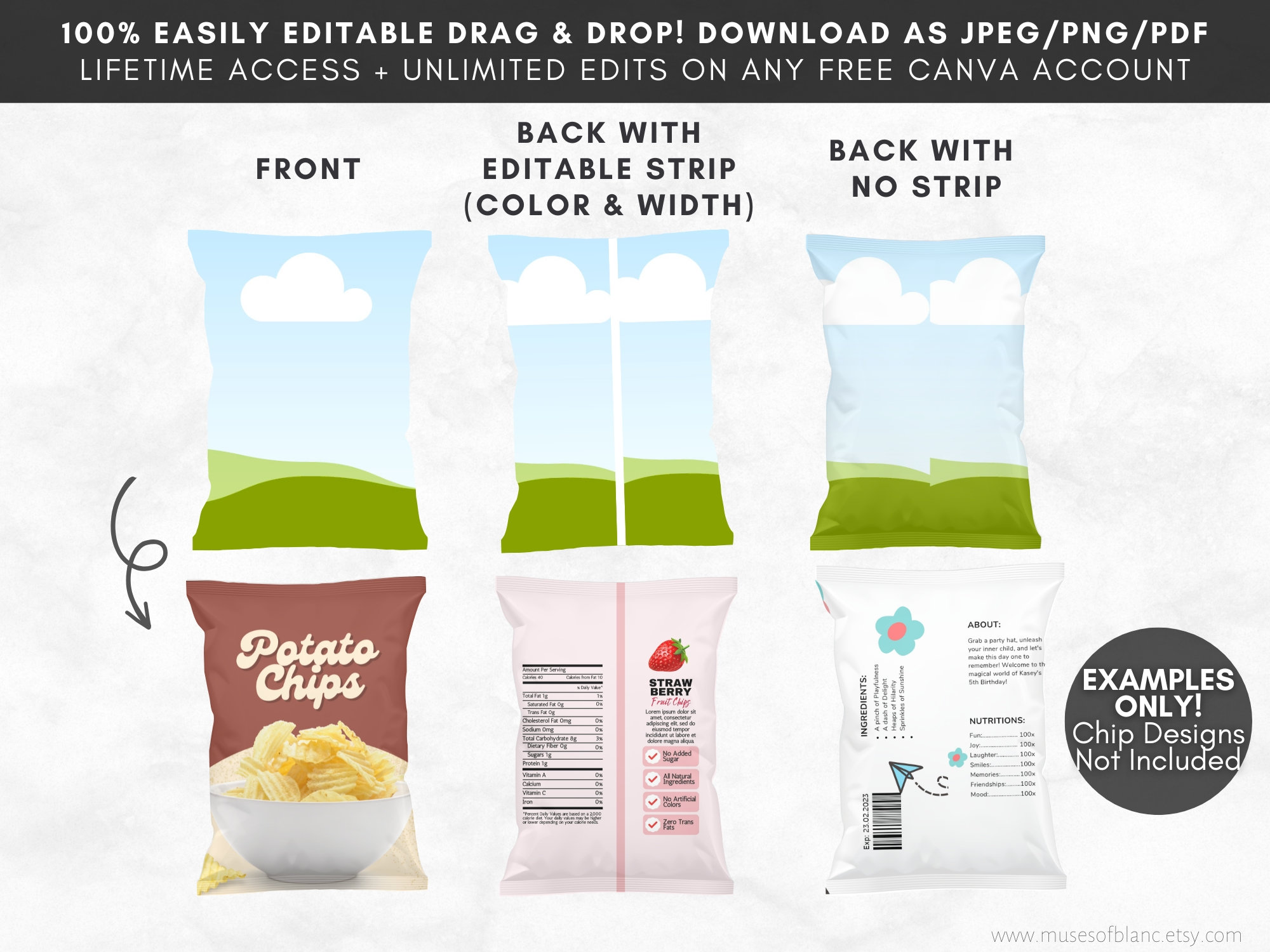 Editable Chip Bag Mockup Template Drag and Drop Chip Bag - Etsy Canada