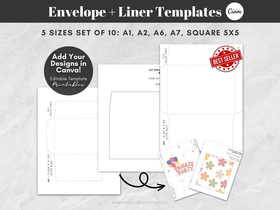 DIY Printable Envelope Template Custom Envelope Liner - Etsy