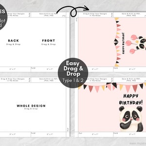 Drag and Drop Greeting Card Templates Editable Canva - Etsy