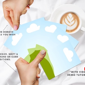 Editable Hand Holding Cards Mockup Template, Greeting Cards Mockup ...