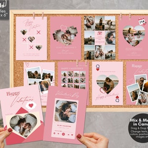 Editable Valentine’s Day Cards Template, Printable Photo Valentines ...