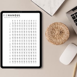 Learn Korean Beginner Workbook, Hangul Chart Korean Learning Workbook, Hangul Practice Writing ...