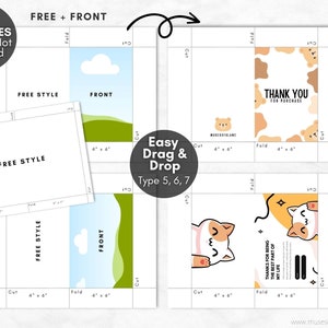 Drag and Drop Greeting Card Templates, A6 Printable Envelope Template ...