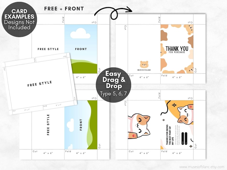Drag and Drop Greeting Card Templates, A6 Printable Envelope Template ...