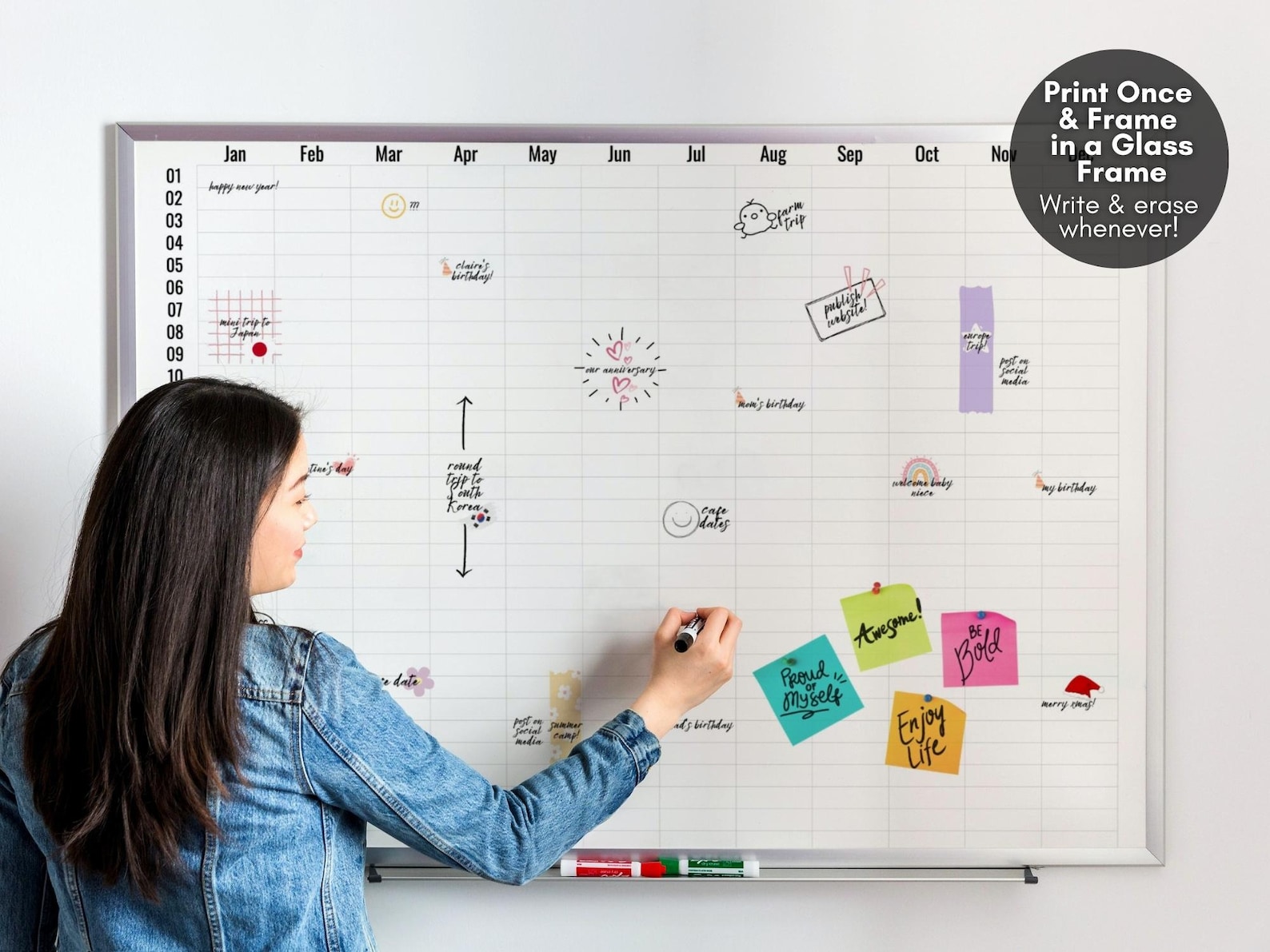Editable Forever Calendar Template, Perpetual Calendar Reusable, Google ...