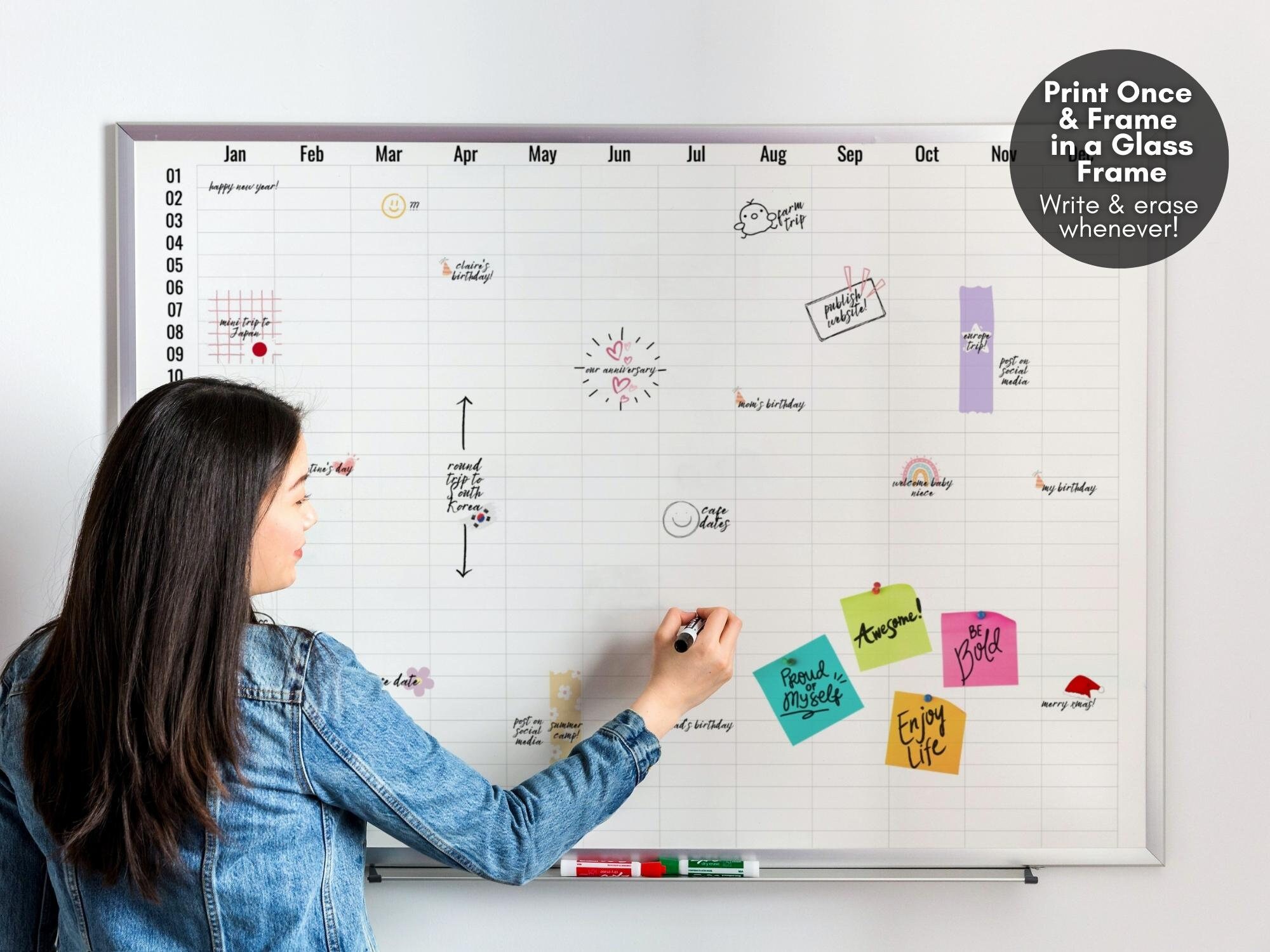 Editable Forever Calendar Template, Perpetual Calendar Reusable, Google ...
