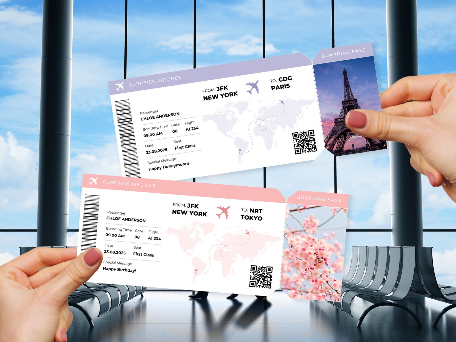 Editable Boarding Pass Template, Custom Boarding Pass Gift, Printable ...
