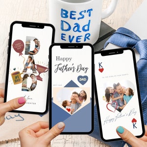 Editable Father's Day Cards Template, Animated Happy Fathers Day E-card ...