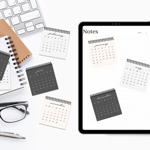 Monthly Calendar Digital Stickers 2023, 2024, 2025, Mini Calendar ...