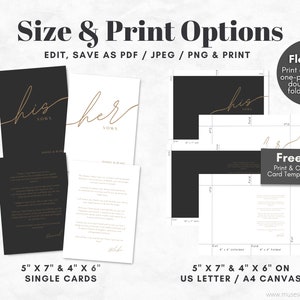 Editable Wedding Vows Card Template, Editable Canva Template Wedding ...