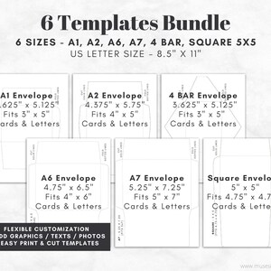 DIY Printable Envelope Template, Editable Canva Templates, A1 A2 A6 A7 ...
