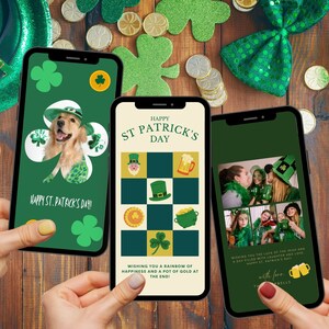 Editable Digital St. Patrick’s Day Cards Template, Animated Saint ...