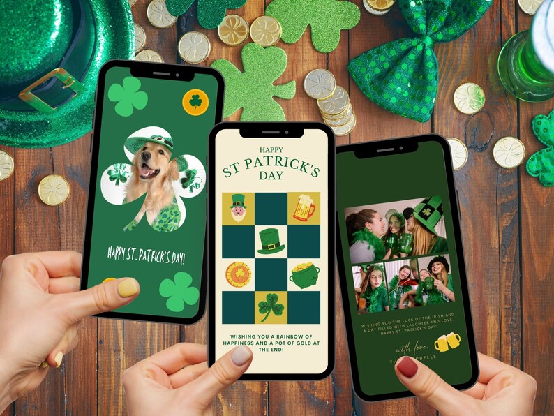 Editable Digital St. Patrick’s Day Cards Template, Animated Saint ...