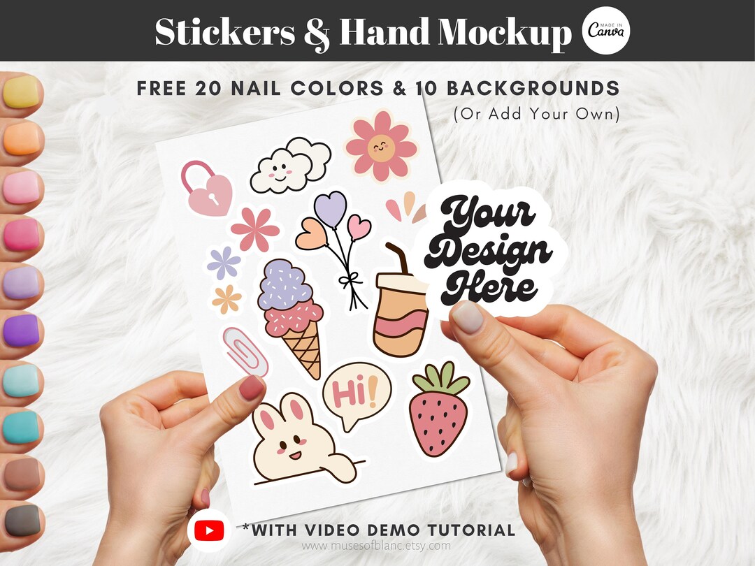 Editable Sticker Mockup Template Hand Holding Sticker Mockup - Etsy