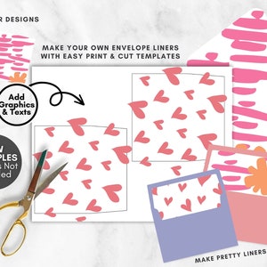 DIY Printable Envelope Liner Templates, Editable Canva Templates, Liner ...