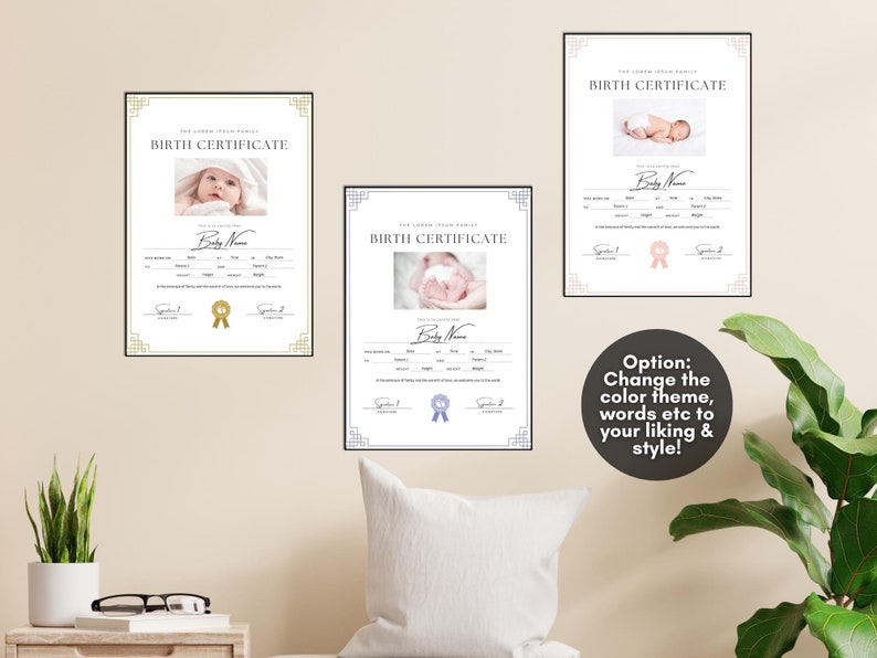 Editable Certificate of Birth Certificate Template, Printable Birth ...