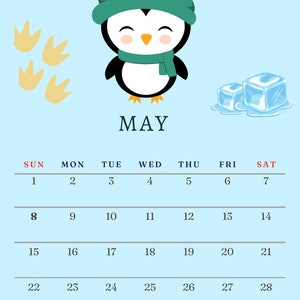 Printable Zoo Calendar/kids Calendar/animals/colorful/printable - Etsy