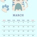 Printable Zoo Calendar/kids Calendar/animals/colorful/printable - Etsy