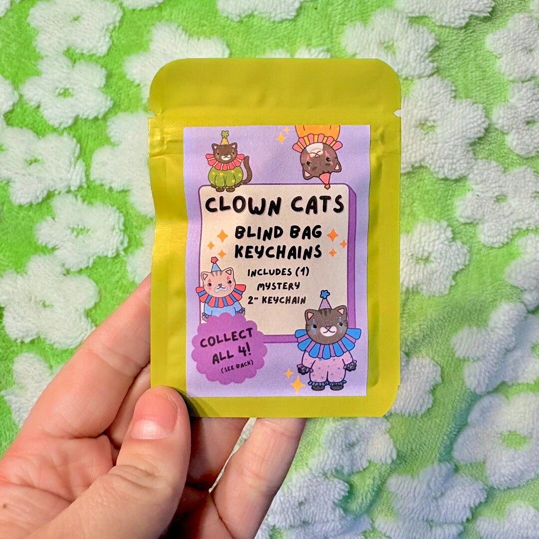 Clown Cat Blind Bag Keychain - Etsy