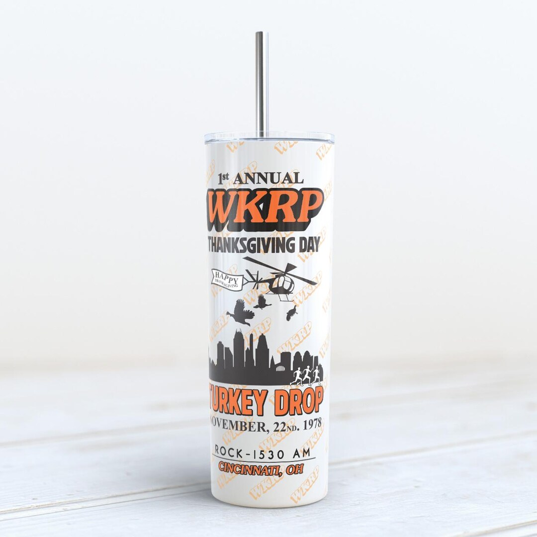 1st Annual WKRP in Cincinnati Turkey Drop 1978. 20oz Skinny Tumbler - Etsy