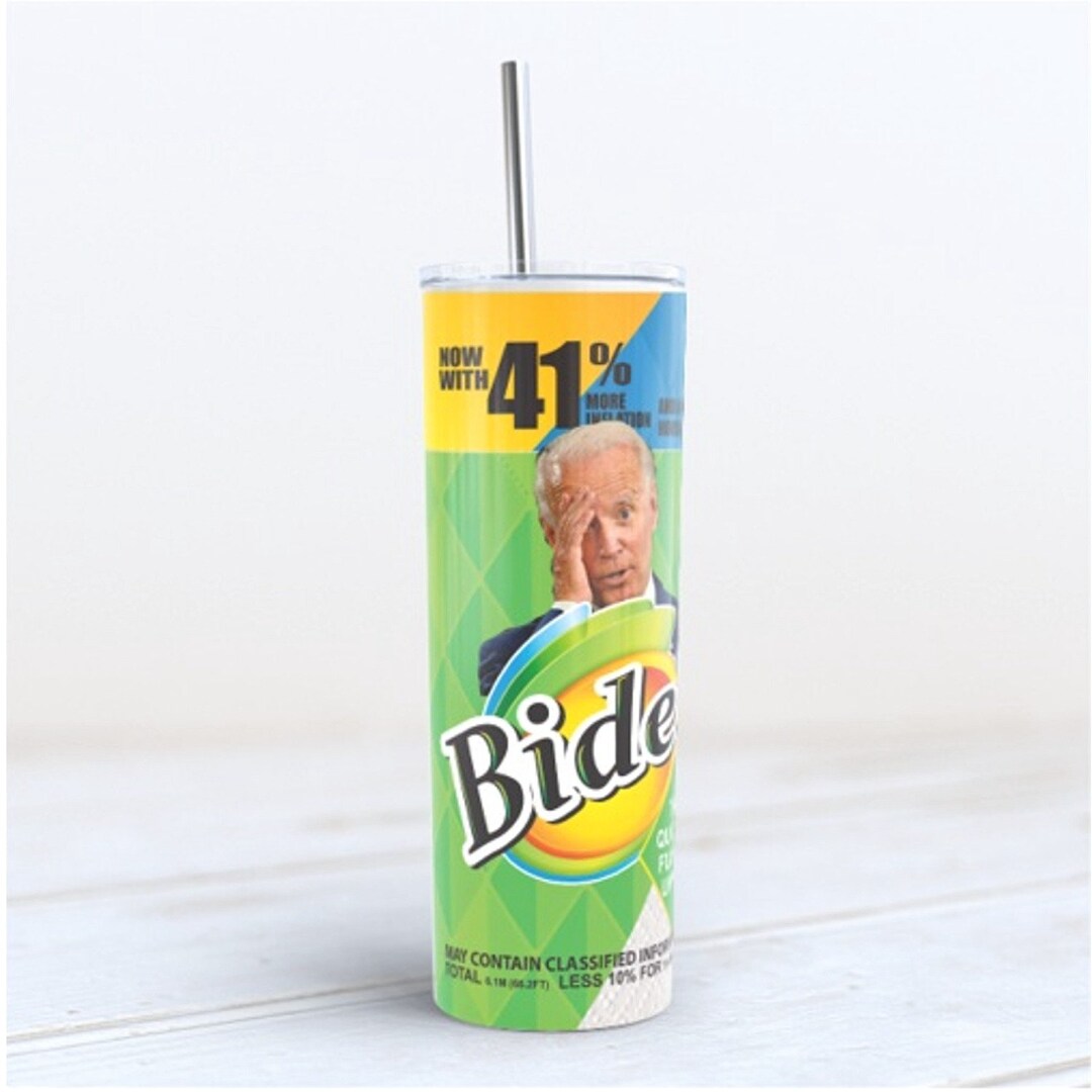 Biden the Quicker F*cker Upper Drink Tumbler Cup 20oz Skinny Tumbler ...