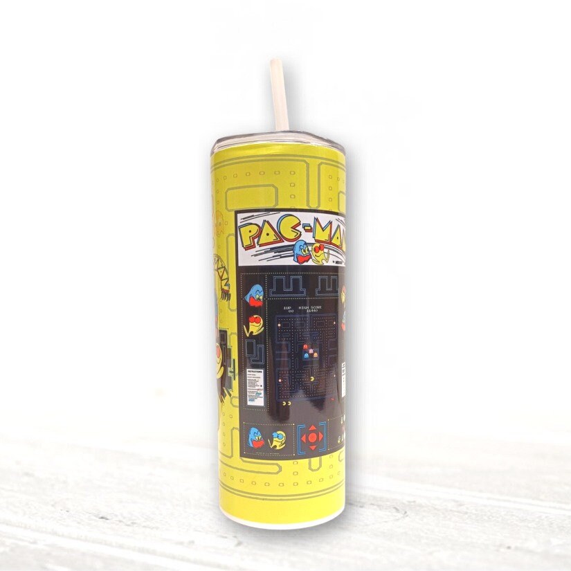 Classic Retro Arcade Pac Man Cup 20oz Skinny Tumbler - Etsy