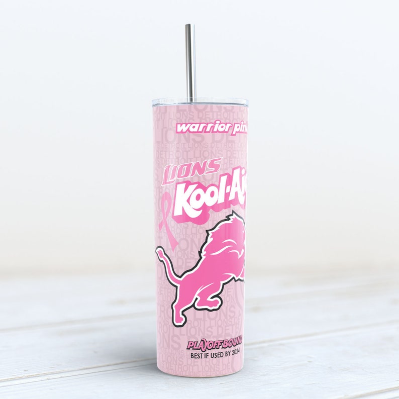 Detroit Lions Warrior Pink Kool-aid Cup 20oz Skinny Tumbler - Etsy