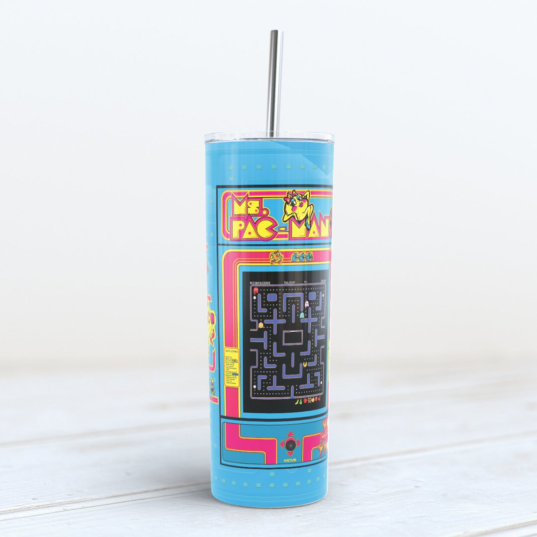 Classic Retro Arcade Ms Pac Man 3.0 Cup 20oz Skinny Tumbler - Etsy