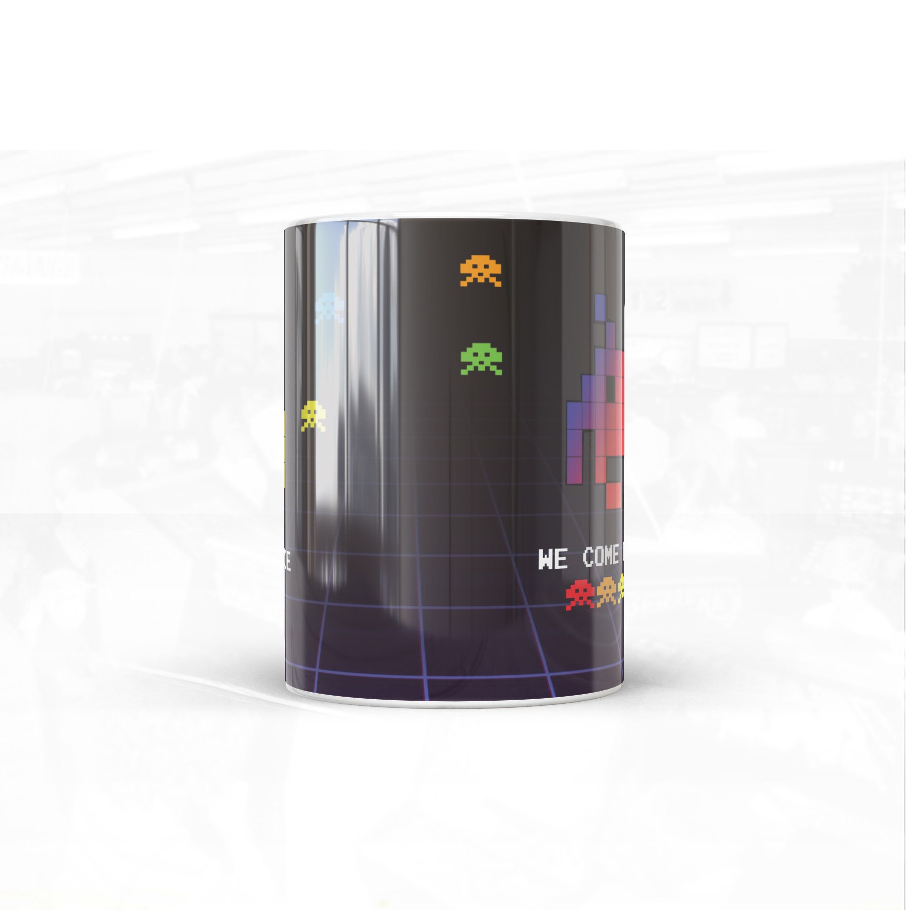 Classic Retro Arcade We Come in Peace LARGE 15oz Coffee Cup Mug - Etsy