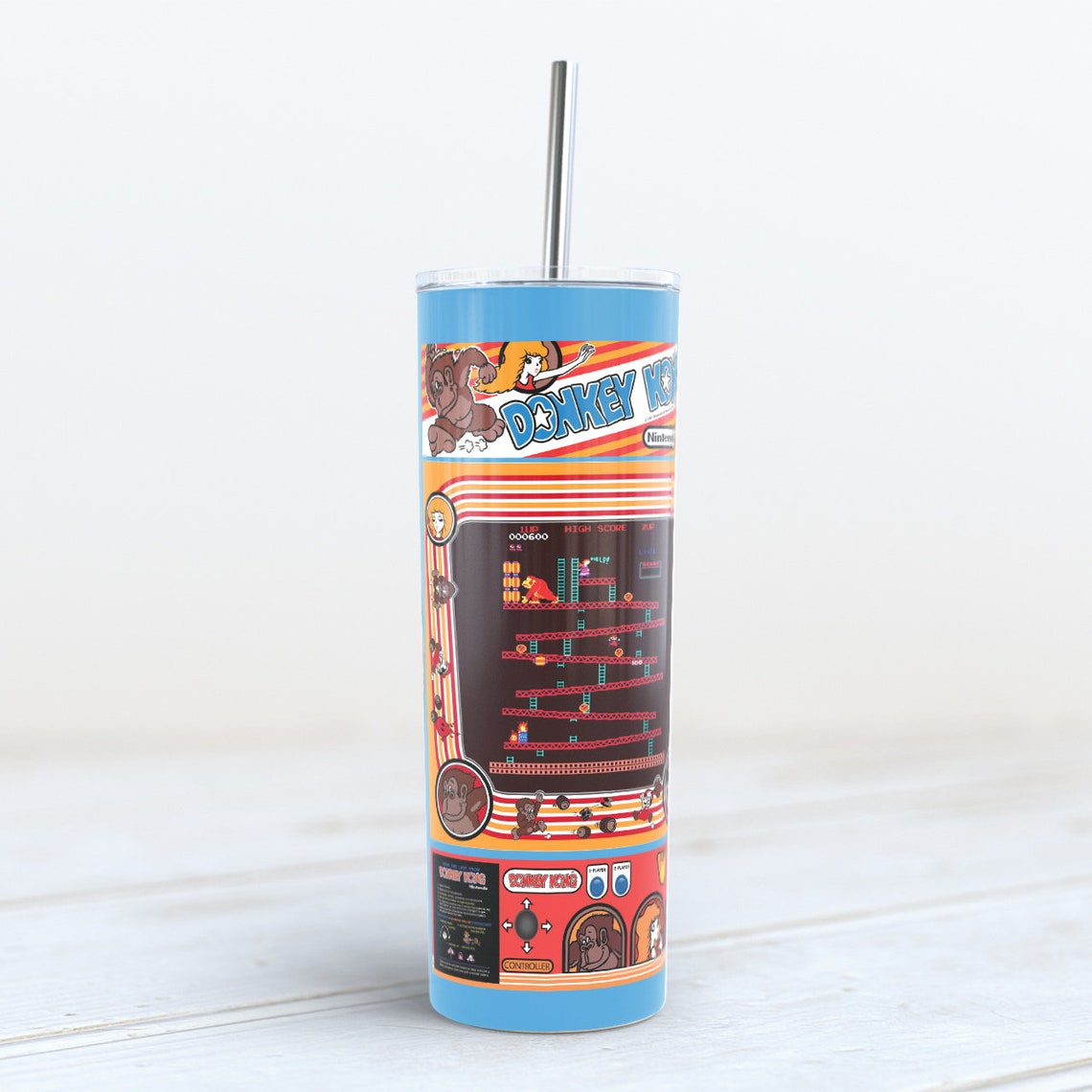 Classic Retro Arcade Machine Donkey Kong Cup 20oz Skinny - Etsy