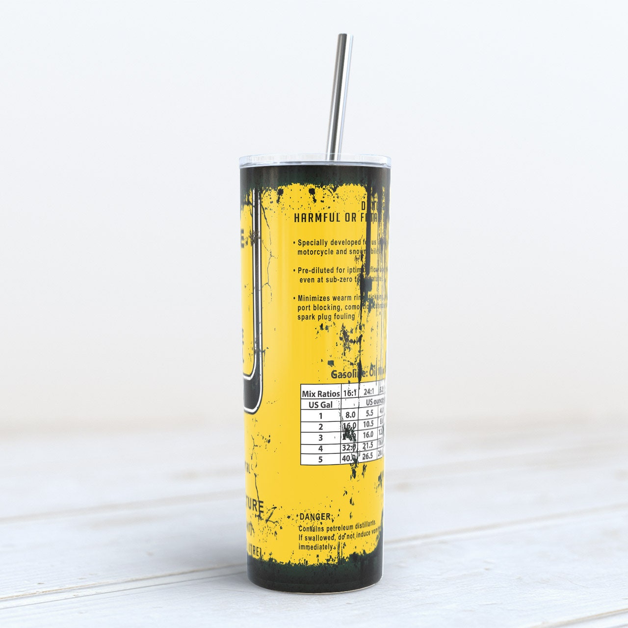 Oil Covered Yamalube 2R 2-stroke Pre-mix Skinny Tumbler / 20oz ...