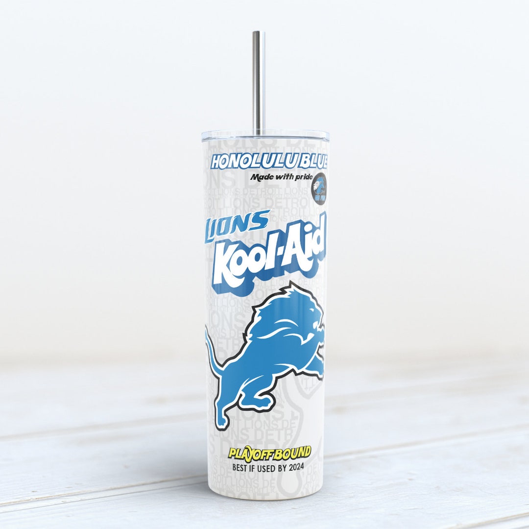Detroit Lions Ice Blue Kool-aid Cup 20oz Skinny Tumbler - Etsy