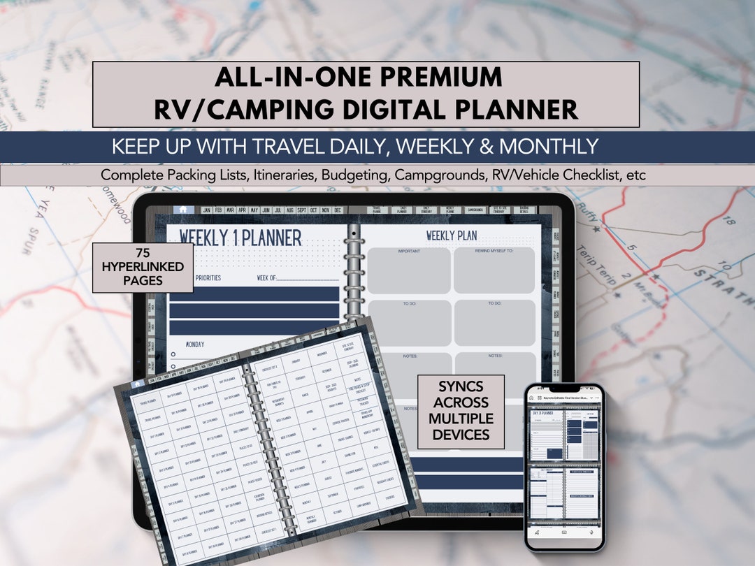 Digital Camping Planner for Trip RV Travel Tracking Planner Digital RV ...