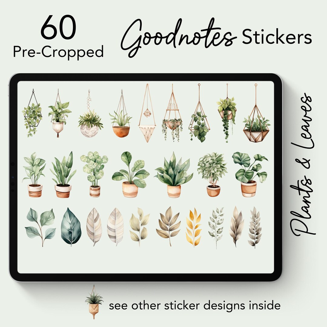 Goodnotes Planner Sticker Digital Plants Leaves Journal Decoration ...