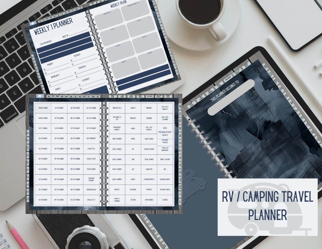 Digital Camping Planner for Trip RV Travel Tracking Planner Digital RV ...