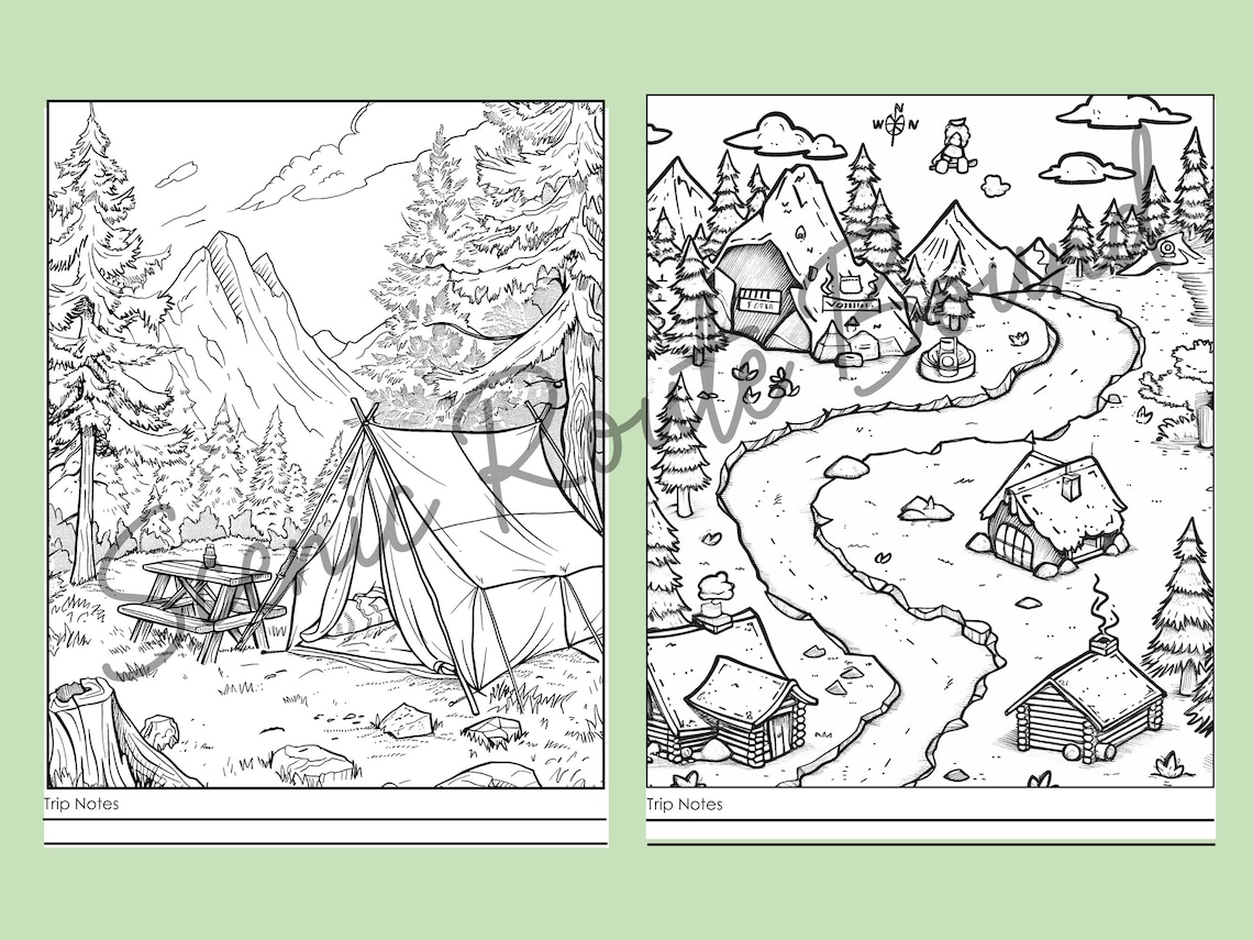 Camping Coloring Pages Kid Travel Activity Coloring Sheet Printable ...