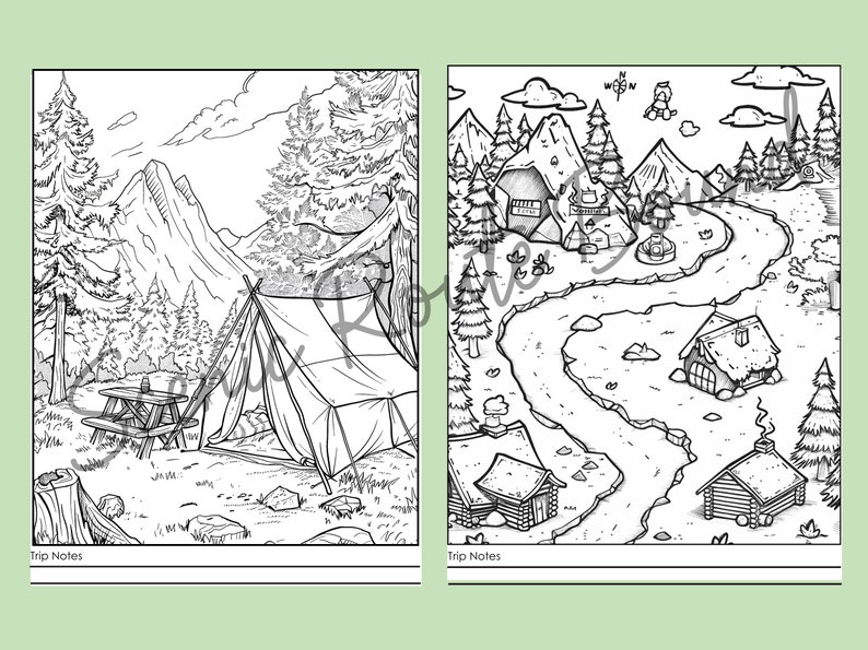 Camping Coloring Pages Kid Travel Activity Coloring Sheet Printable ...