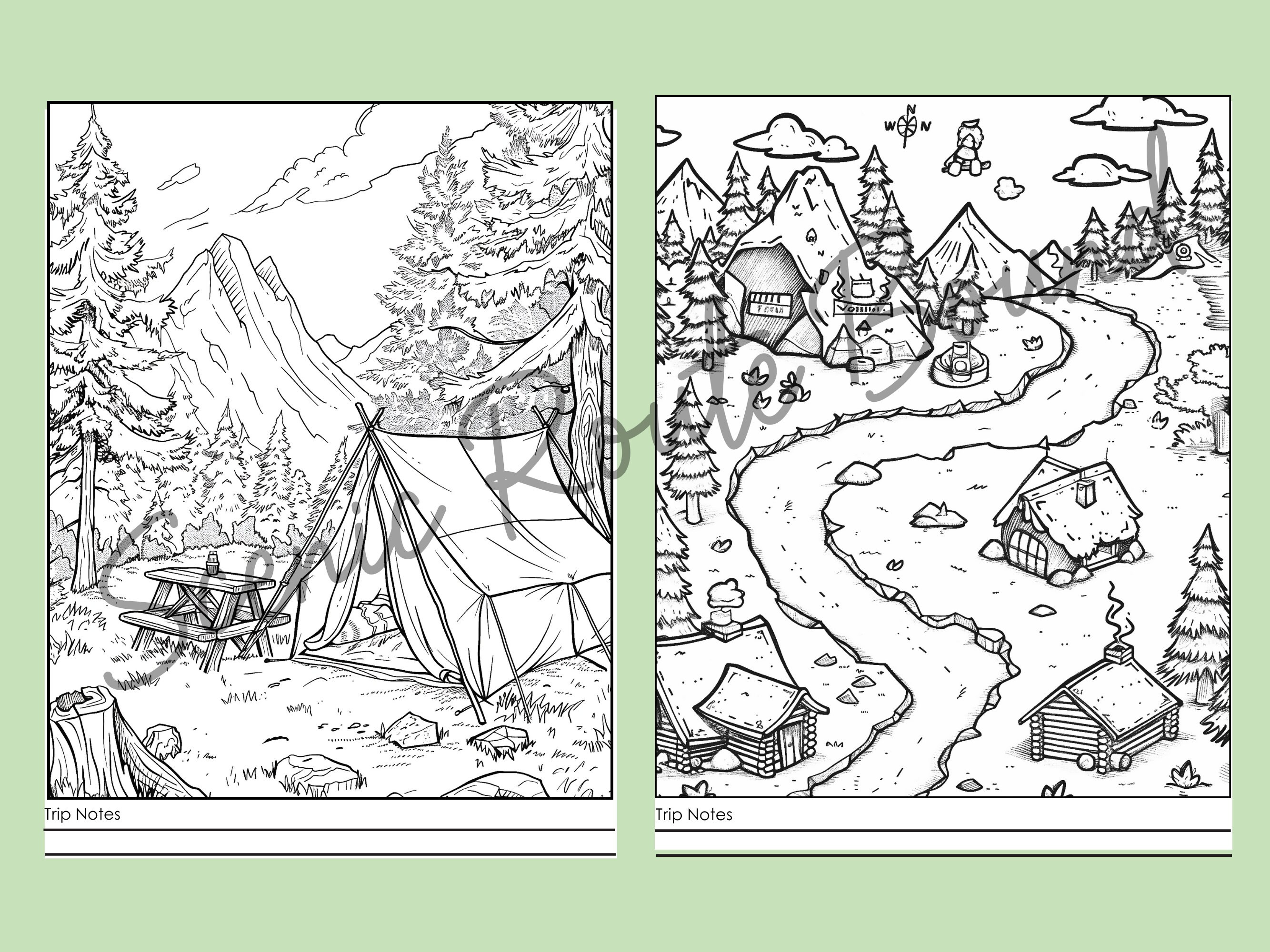 Camping Coloring Pages Kid Travel Activity Coloring Sheet Printable ...