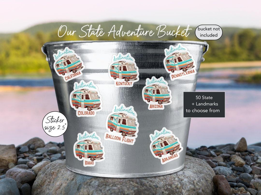 Travel Bucket List Sticker 50 States Plus Landmark Sticker RV ...