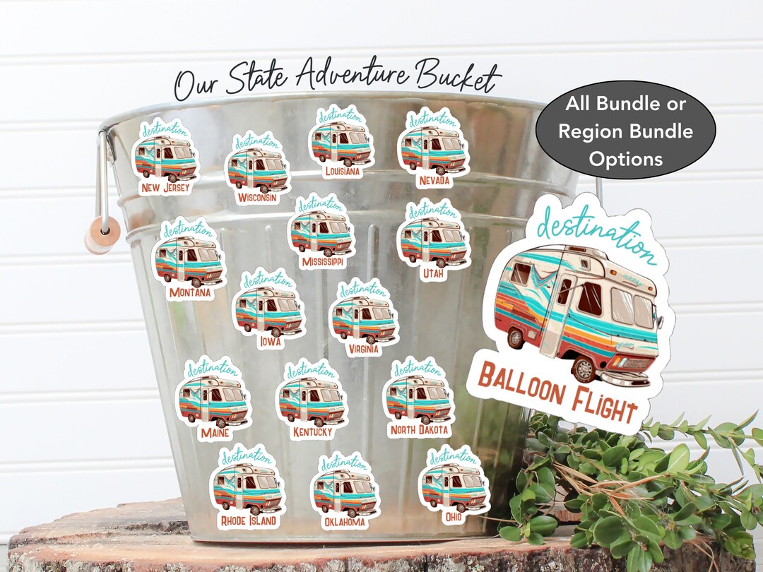 Bucket List Sticker 50 States Plus Landmark Sticker RV Travel ...