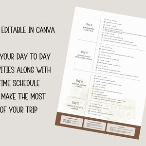 Itinerary Template Canva Editable Trip Itinerary Printable Planning ...