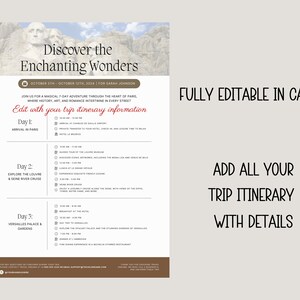Itinerary Template Canva Editable Trip Itinerary Printable Planning ...