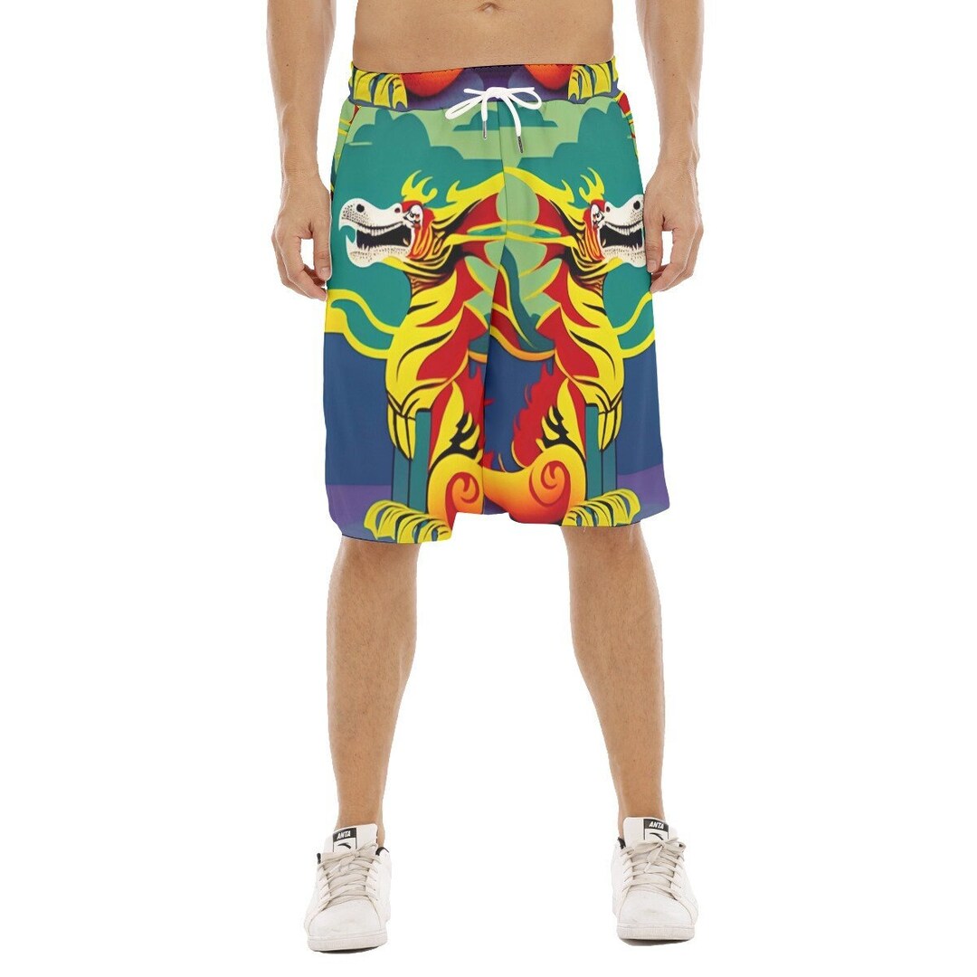 Dragon Muay Thai Shorts Board Men's Drawstring Loose Relaxed Shorts AOP ...