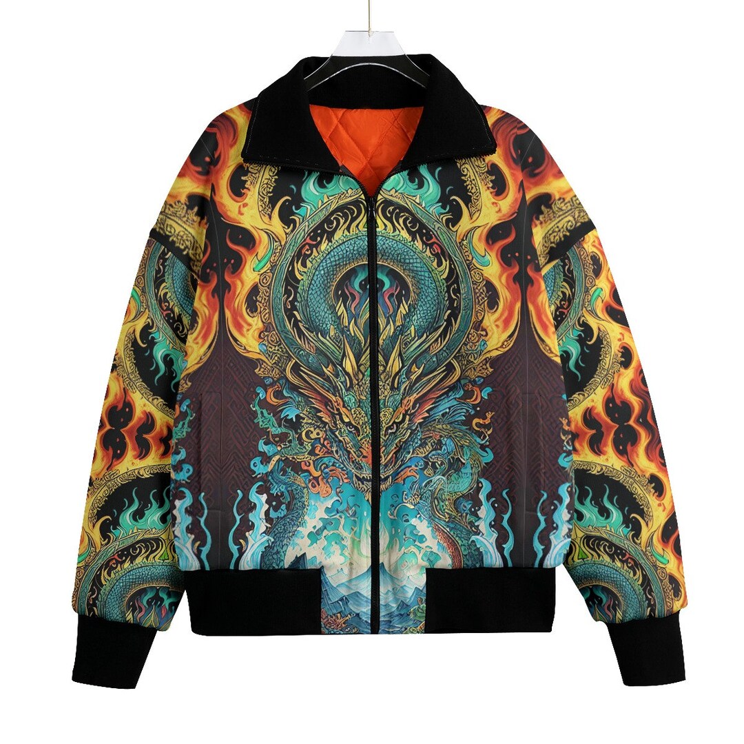 Dragon Bomber Jacket Asian Men's Gift Man's Tattoo Rockabilly Biker ...