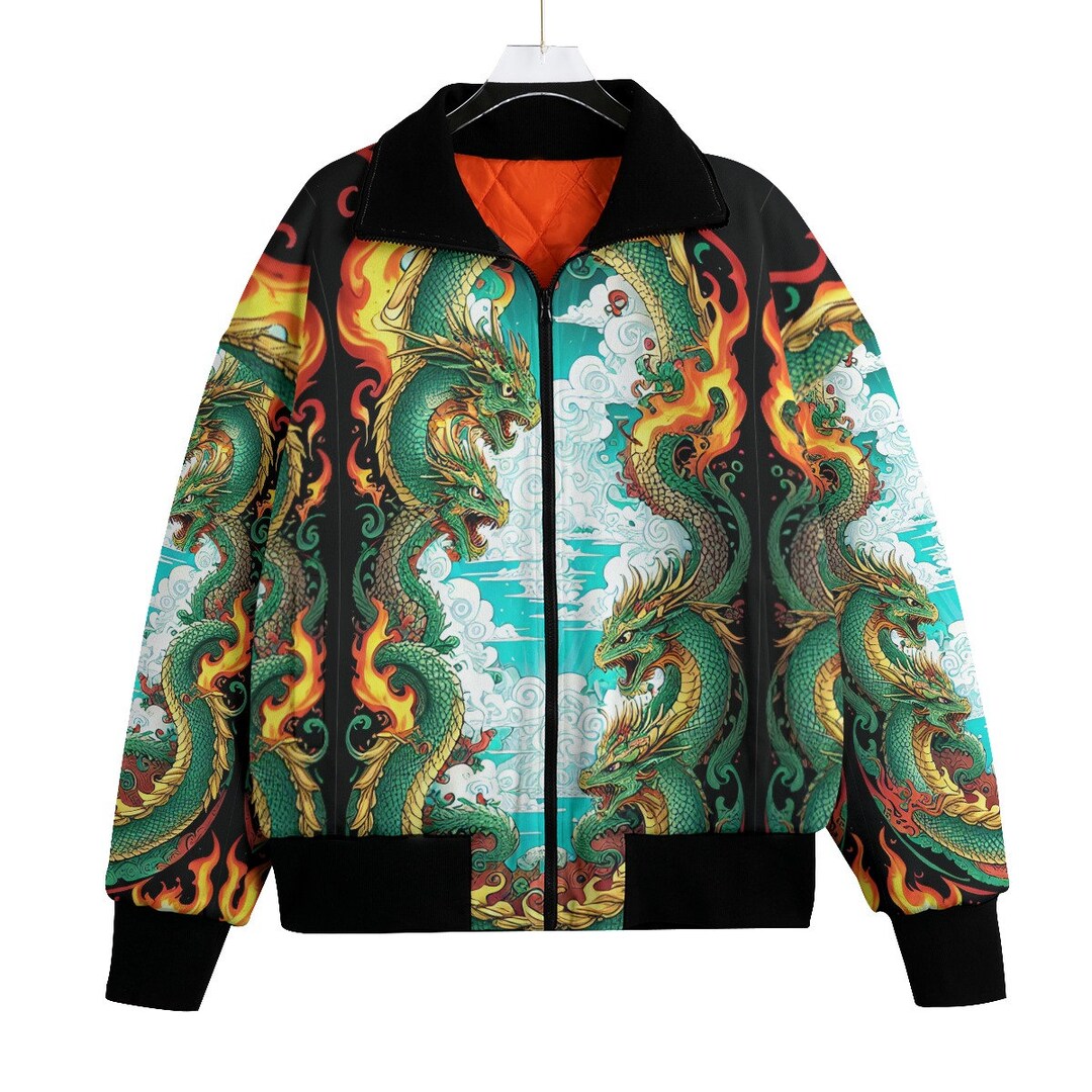 Dragon Bomber Jacket Asian Men's Gift Man's Tattoo Rockabilly Biker ...