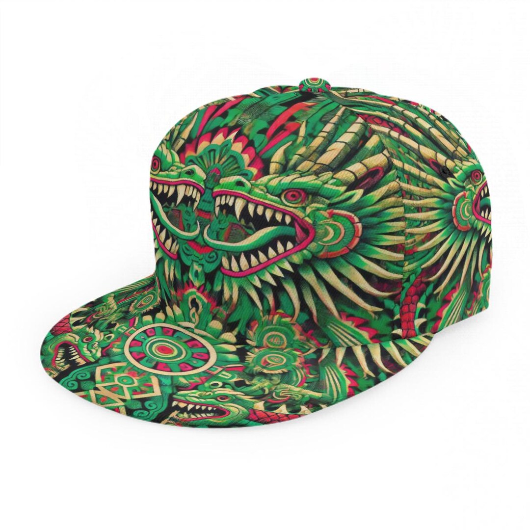 Green Red Quetzalcoatl Aztec Maya Dragon Hat Baseball Cap Trucker Hip ...