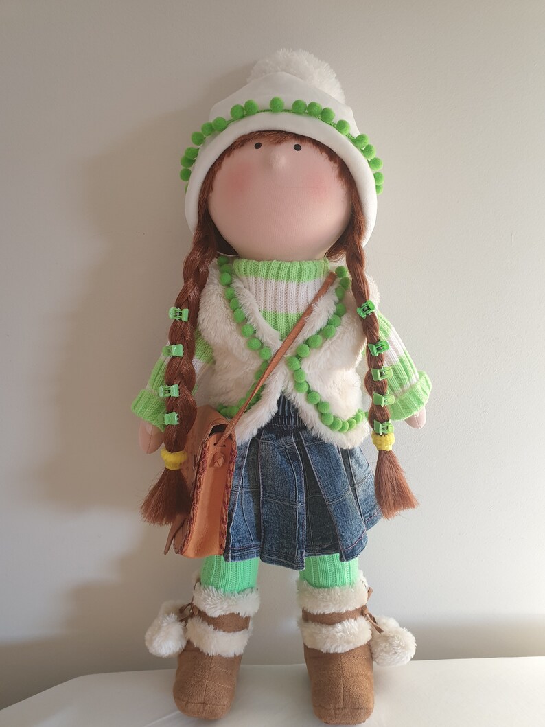 Soft Doll 55 Cm With Reddish Hair, Handmade Doll, Rag Doll ...