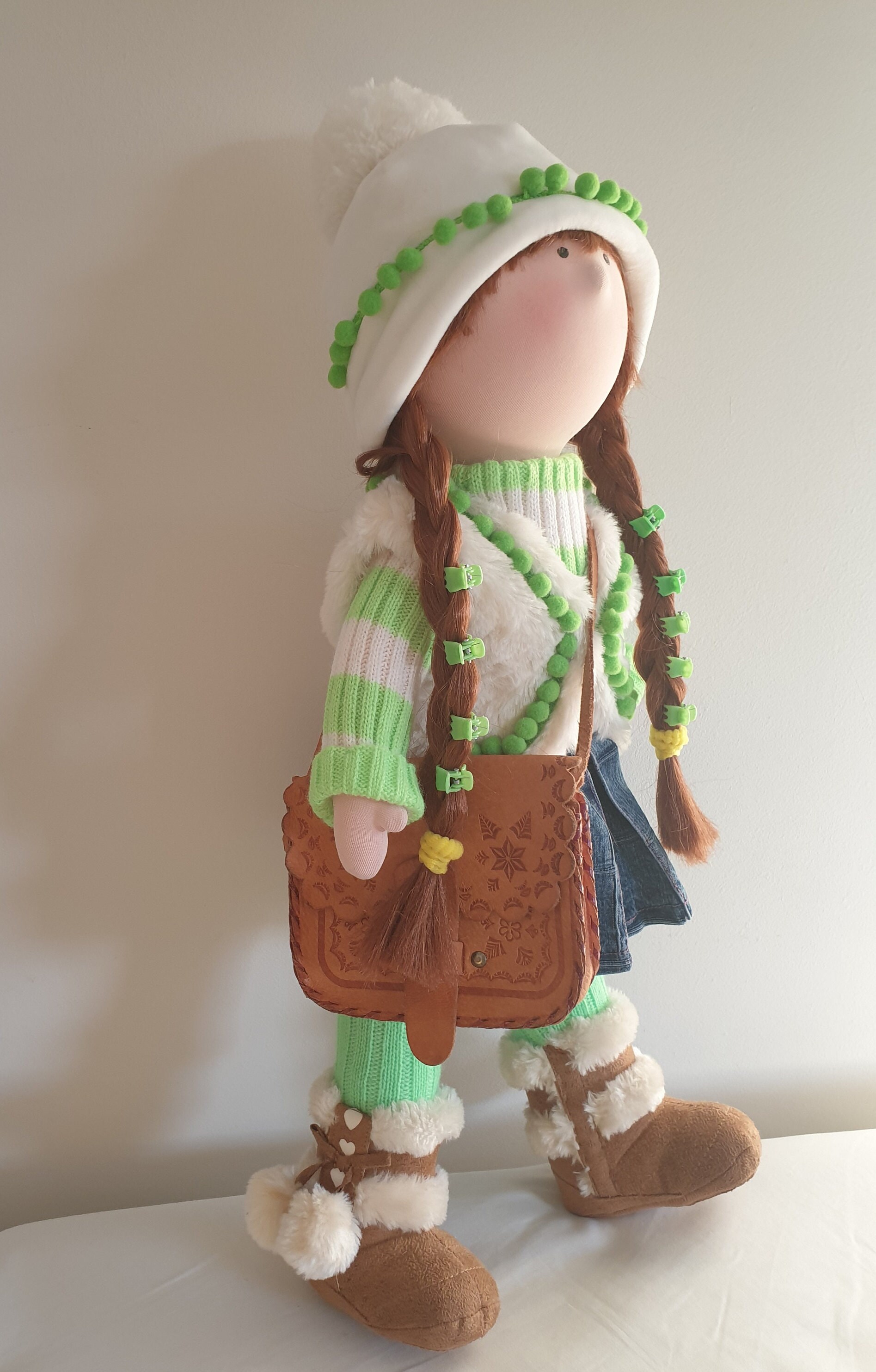 Soft Doll 55 Cm With Reddish Hair, Handmade Doll, Rag Doll ...